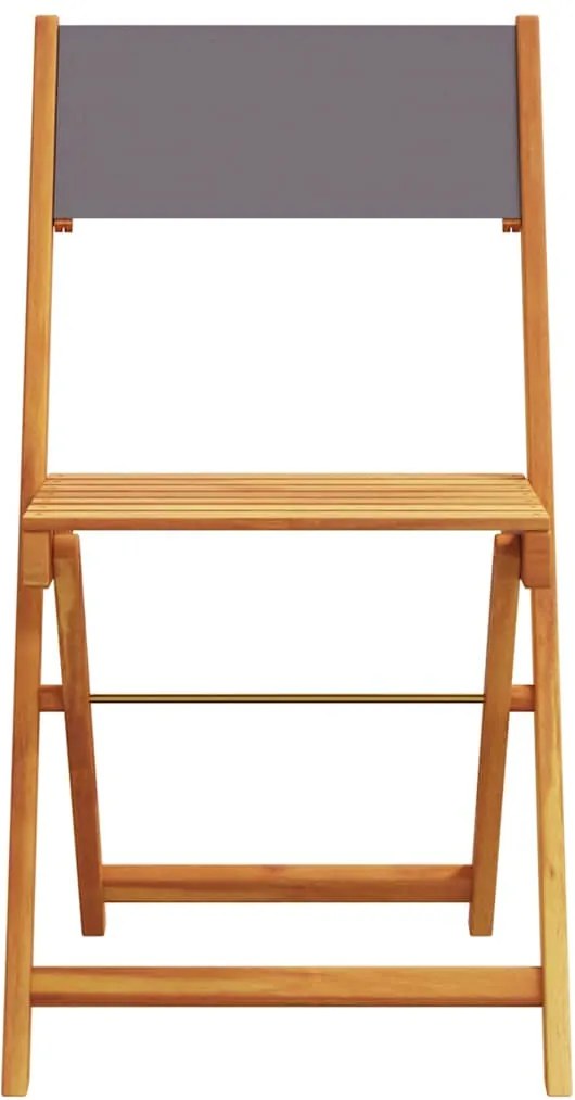 3dílný bistro set antracitový textil a masivní dřevo 3281869