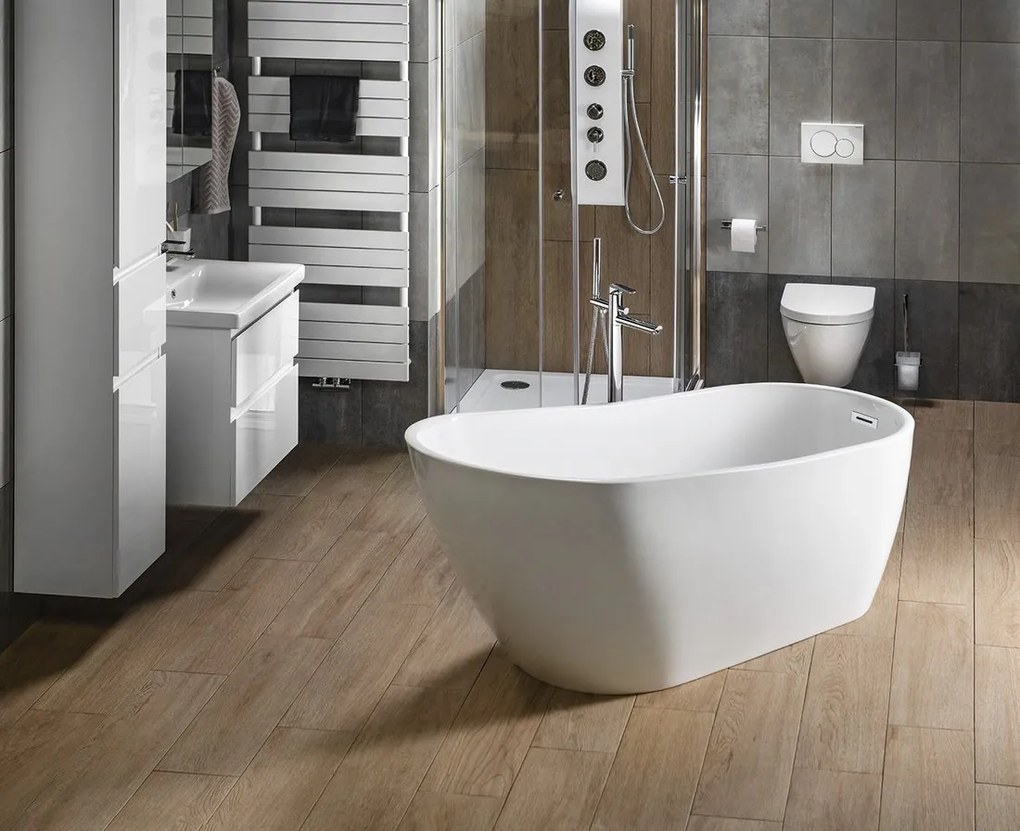 Aqualine Aqualine, TISA volně stojící vana 170x80 cm, bílá, E1780