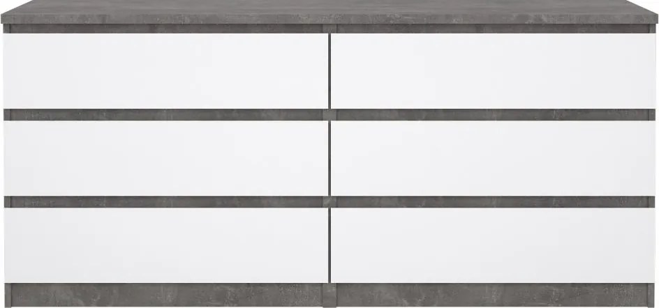 FALCO Komoda Simplicity 232 beton/bílý lesk