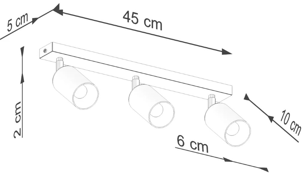 Sollux Lighting Stropní svítidlo WINX 3 Černá/chromové