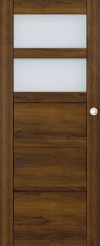 posuvné interiérové dveře do pouzdra BRAGA model 3 Průchozí rozměr: 70 x 197 cm, Orientace dveří: Levé dveře, Dekor: Bílá