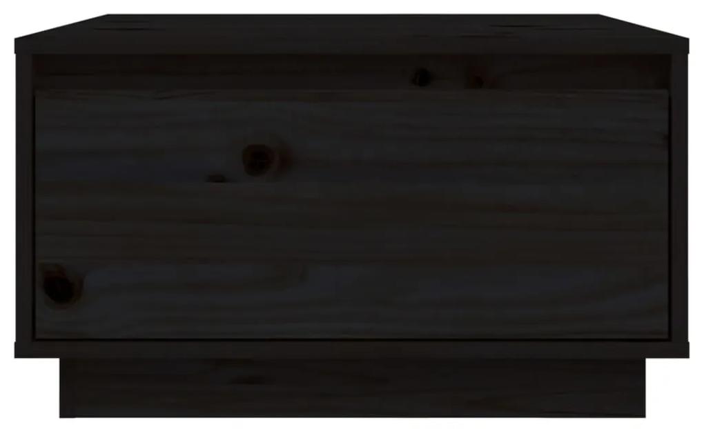 Konferenční stolek černý 55 x 56 x 32 cm masivní borové dřevo - Default Title