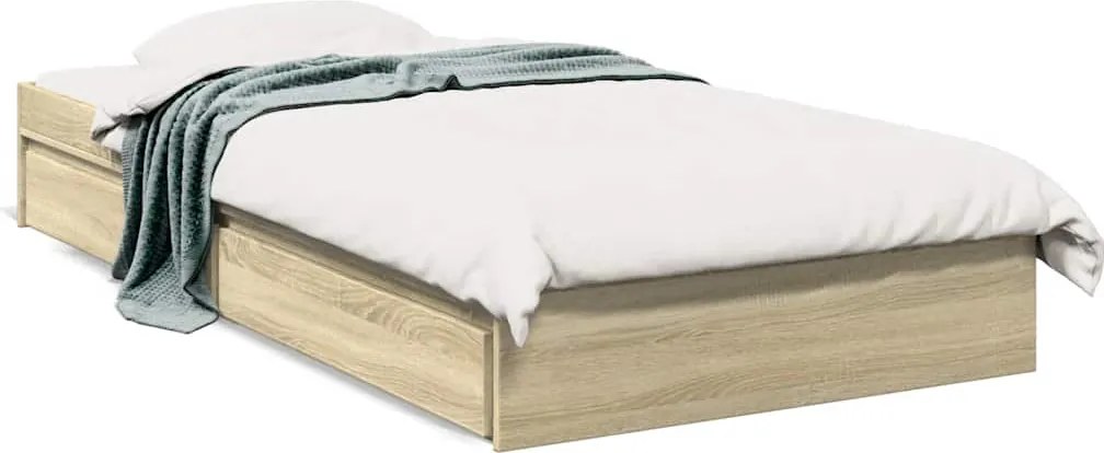 Rám postele se zásuvkami dub sonoma 100x200 cm kompozitní dřevo 3280673