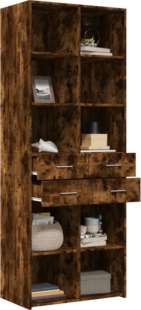 Skříň highboard kouřový dub 70 x 42,5 x 185 cm kompozitní dřevo 3281466