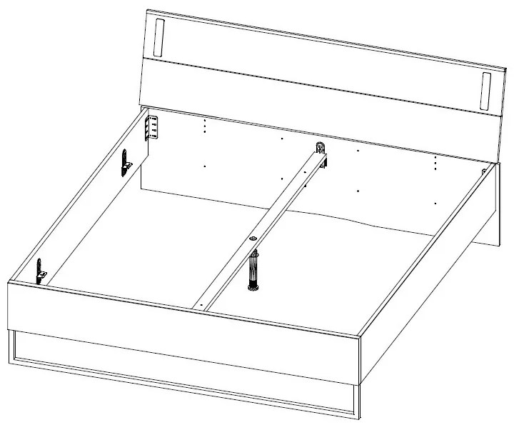 Postel s osvětlením Tilburg 180x200 cm, šedá sahara