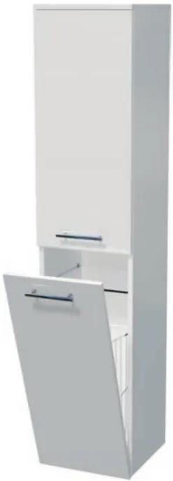 Intedoor UNI SV 162/35 2D K závěsná skříňka vysoká s košem Barva: A0016 Bílá Lesk, Orientace: Panty vlevo, Úchytka: PU - push to open