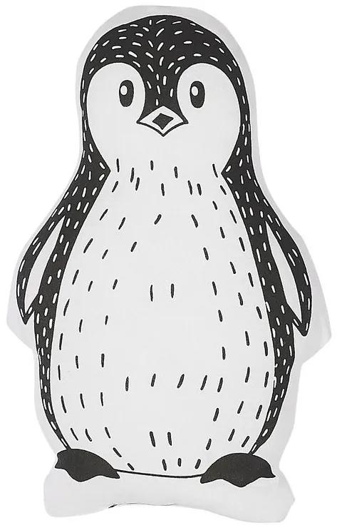 Polštář pro děti, tučňák 32 x 48 cm, černobílý HAJDARABAD Beliani
