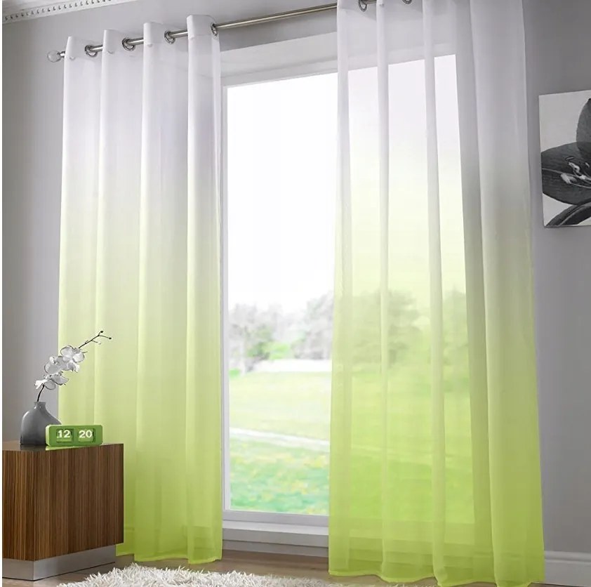Deveri Hotový ombre závěs na kroužcích 150x250cm různé barvy Barva: Růžová