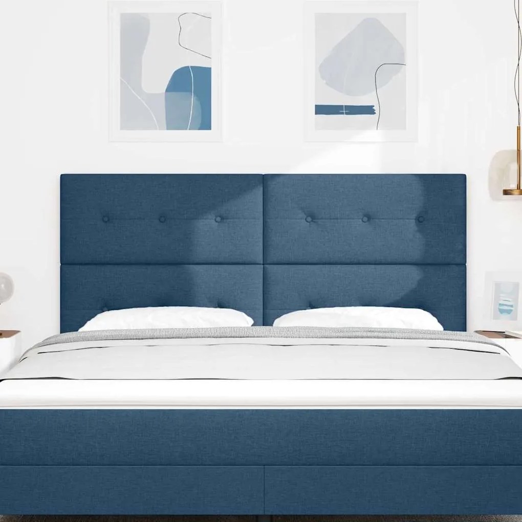Výškově nastavitelné čelo postele s čelo Modrá 180 cm textil 3337853