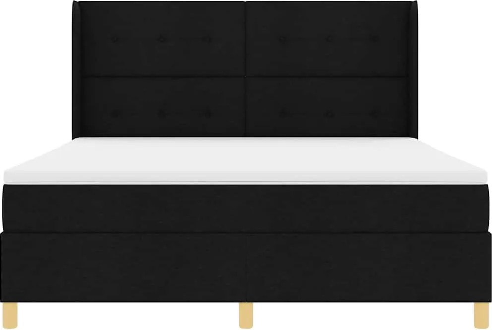Postel s boxspringem s čelo Černá 180 x 200 cm textil 3341849
