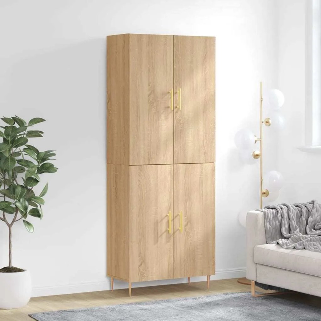 vidaXL Skříň highboard 69,5 x 34 x 180 cm kompozitní dřevo [3195670] Barva: Bílá