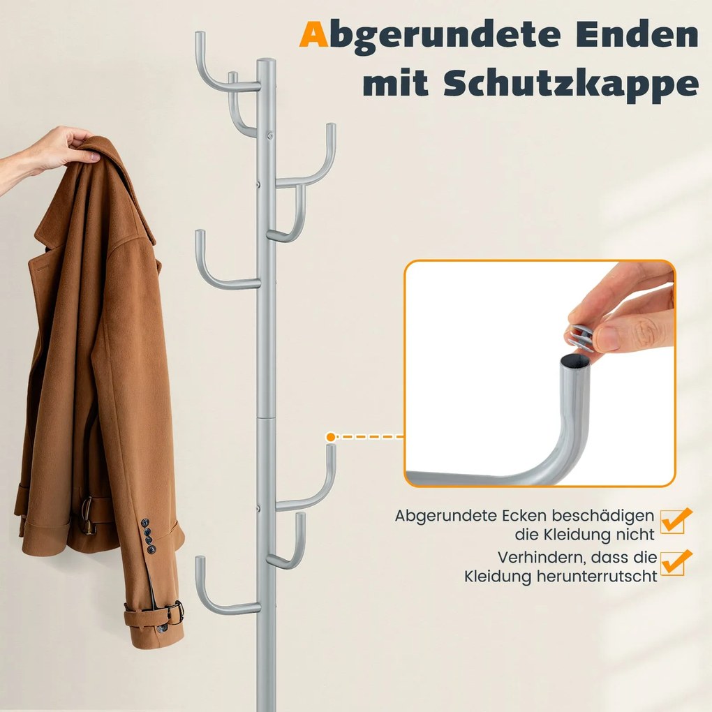 Costway 175 cm Moderní věšák na kabáty 8-hákový věšák na kabáty kaktus