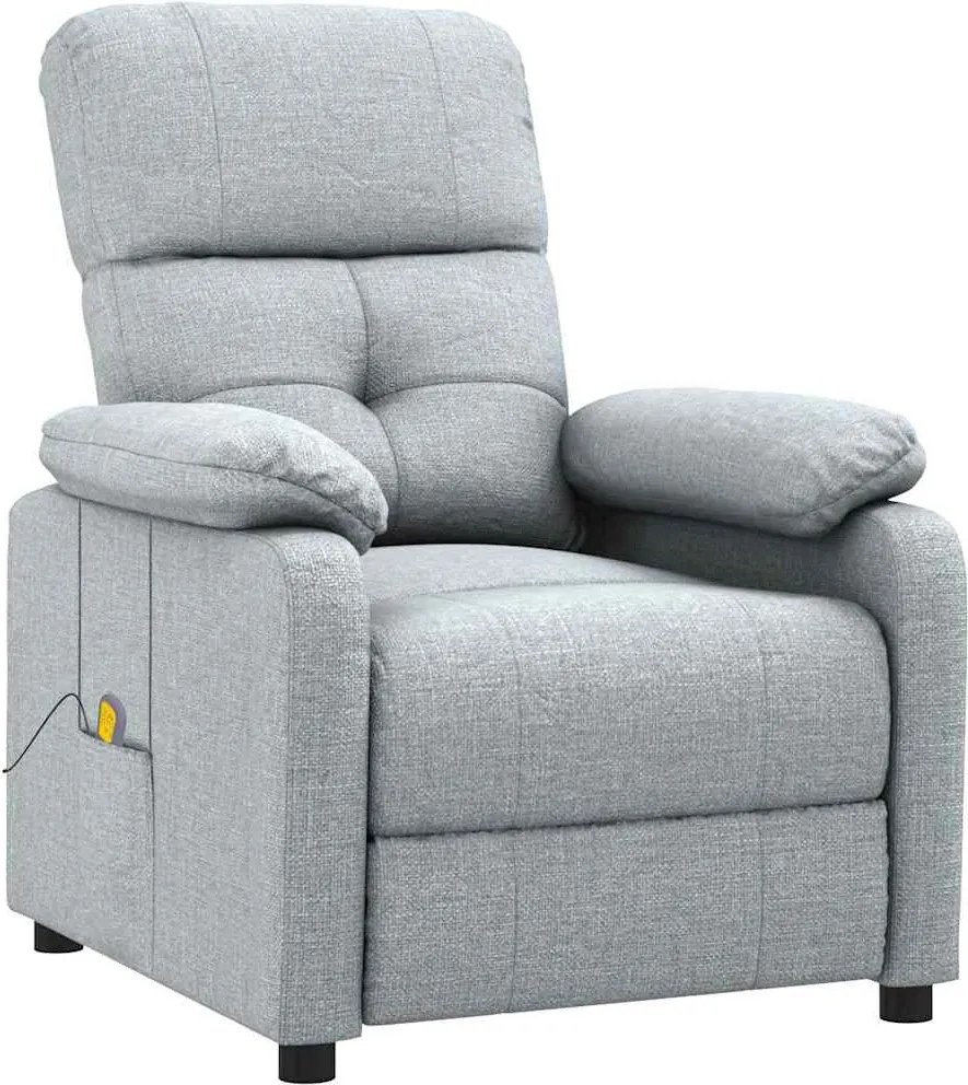Masážní křeslo světle šedé textil 289672
