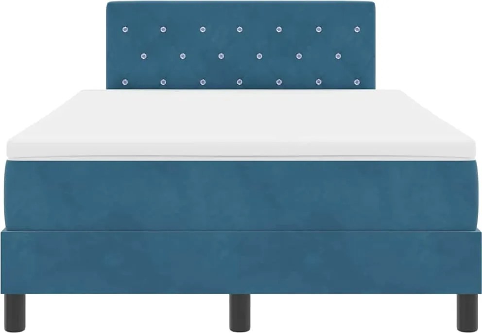 Postel s boxspringem s matrací Tmavě modrá 120 x 200 cm samet 3339102
