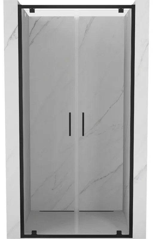 Mexen Exo, dvojité křídlové sprchové dveře 70x200 cm, 6mm čiré sklo, černý profil, 8182-070-000-70-00