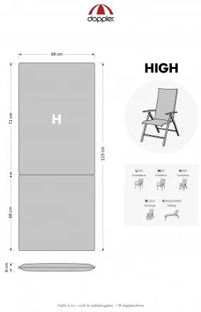 Doppler LIVING 4912 vysoký – polstr na křesla a židle