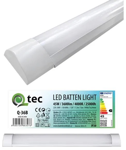 Svítidlo pod linku QTEC Q-36B 45W LED BATTEN LIGHT