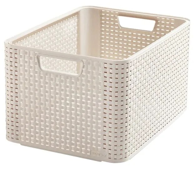 Krémový plastový úložný box 33x44x23 cm Style – Curver