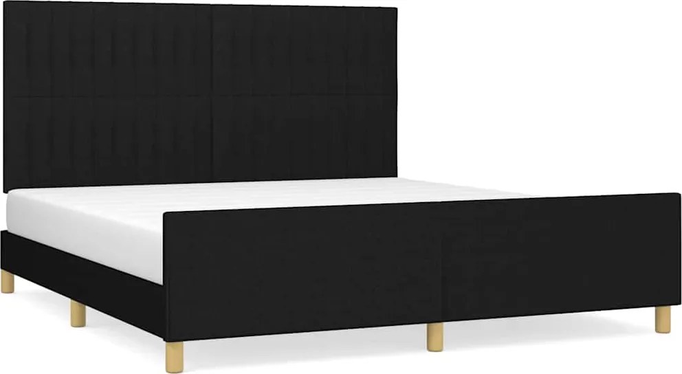 Rám postele bez matrace černý 160 x 200 cm textil 3125229