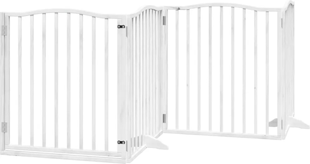 Zábrana pro psy s dvířky skládací 12 panelů bílá 960 cm topol 3155624