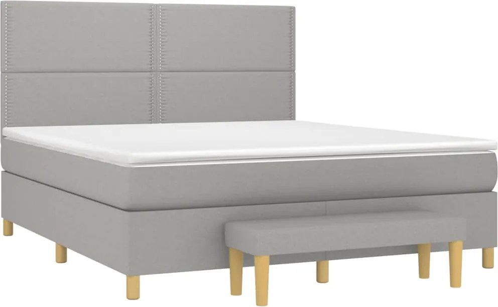 Box spring postel s matrací světle šedá 180 x 200 cm textil 3137093