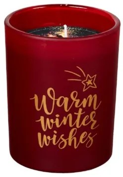 Svíčka ve skle WARM WINTER WISHES - teplo krbu