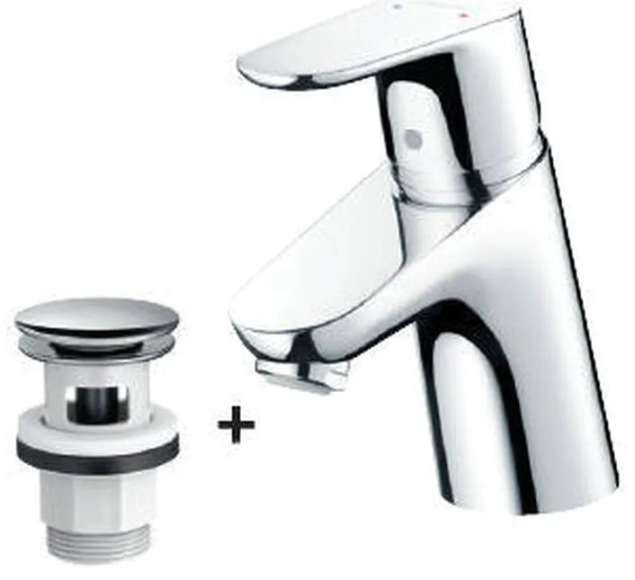 Hansgrohe Focus E2, umyvadlová baterie s výpustí Push-Open, chromová, 31604000