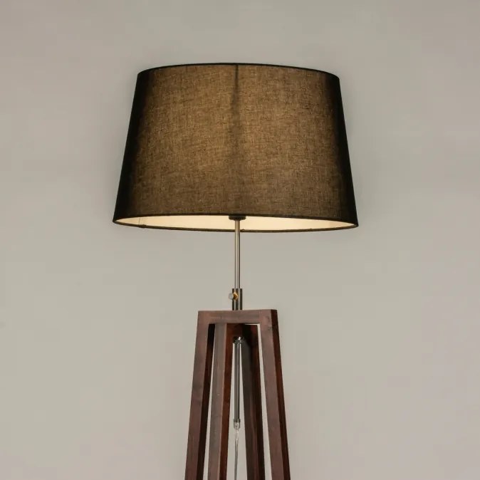 Stojací designová lampa Paola Black and Dark Brown