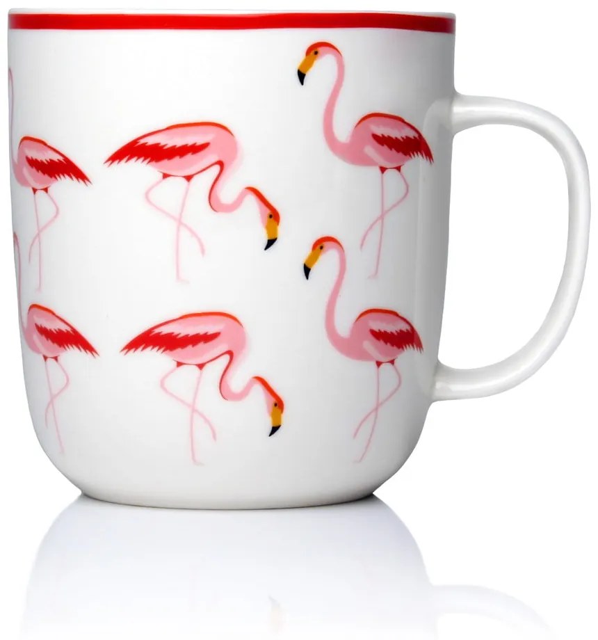 Hrnek z kostního porcelánu Sabichi Flamingo, 450 ml
