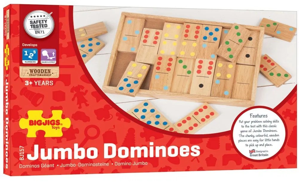 Bigjigs Toys Bigjigs Velké dřevěné domino