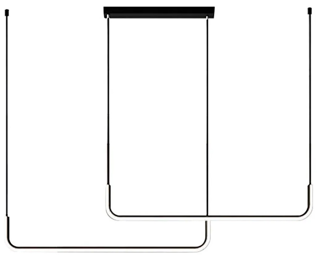 LED Lustr na lanku HORIZONT 2xLED/11W/230V černá