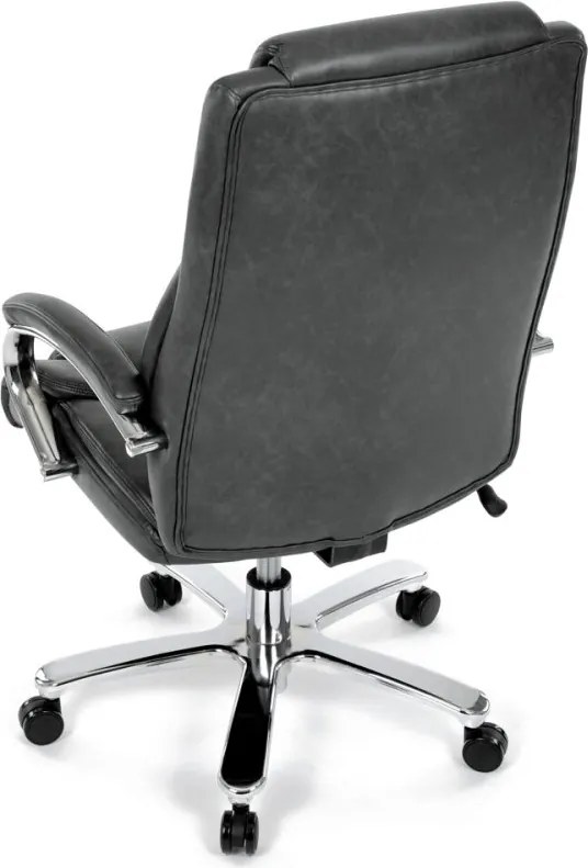 Kancelářské křeslo KA-F1385 GREY, houpací mechanismus, šedá ekokůže (69 x 79) cm