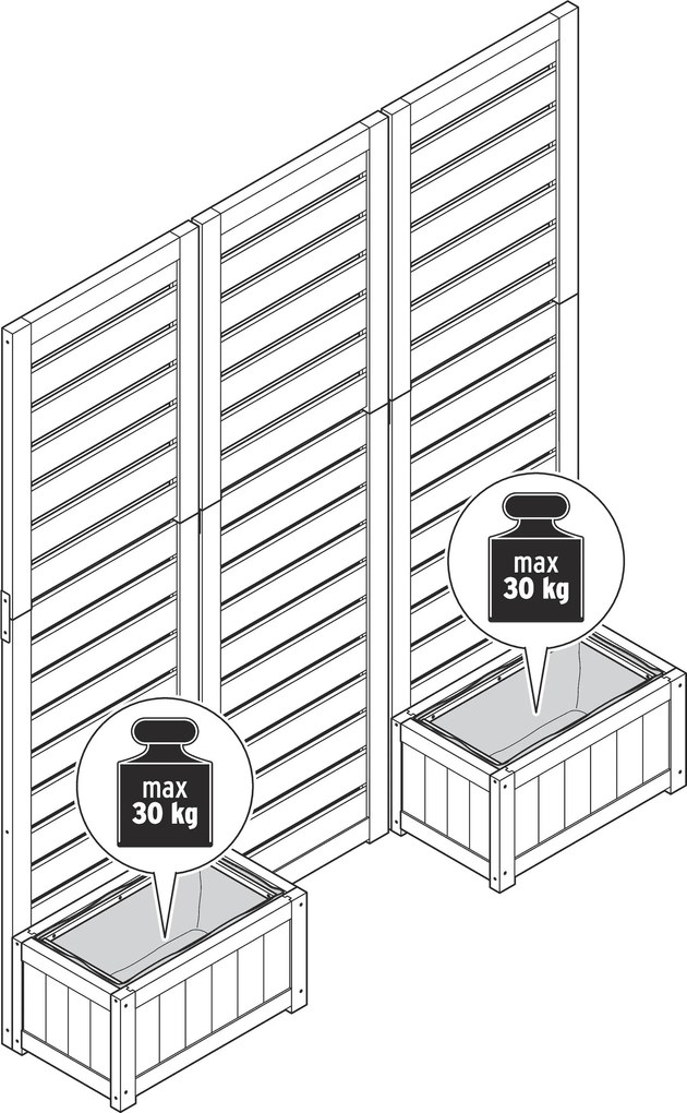 Tchibo - Flexibilní paraván s truhlíky - barva: hnědá