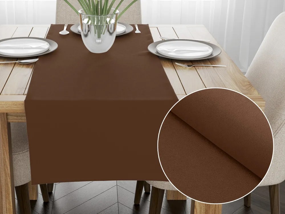 Biante Dekorační běhoun na stůl BKU-114 Čokoládově hnědý 35x160 cm