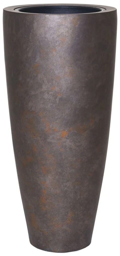 Květináč CITY, sklolaminát, výška 80 cm, hnědá/šedá