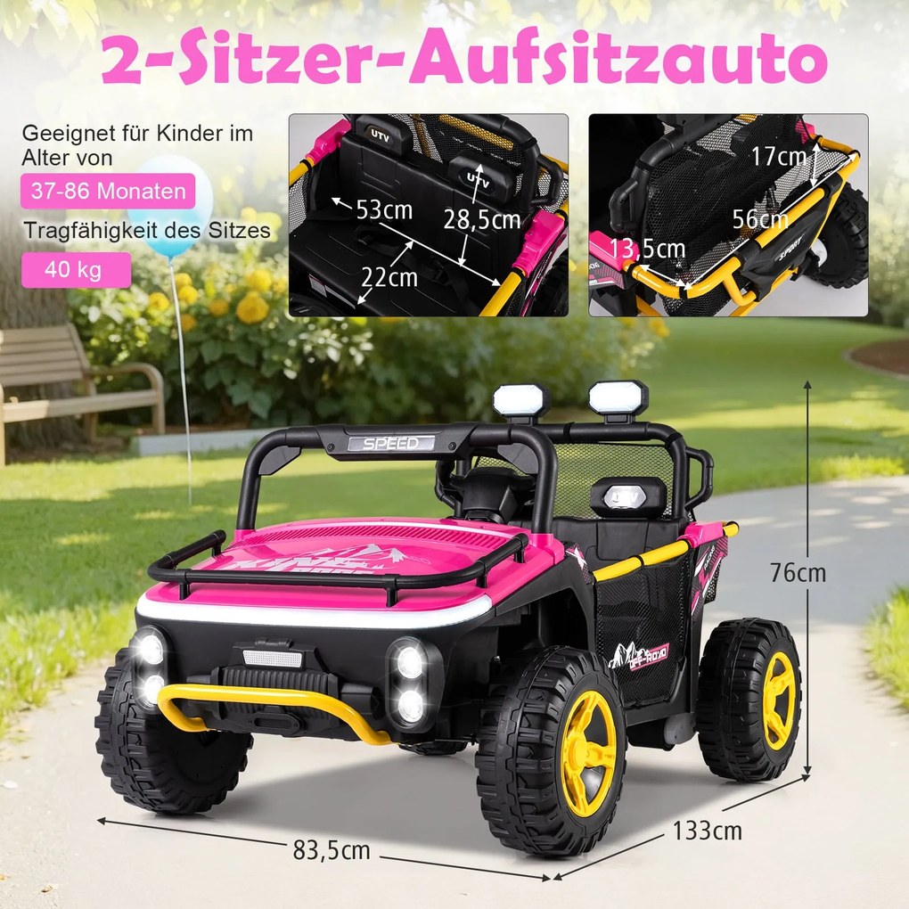 Costway 24 V dětské elektrické vozidlo 2-sedadlové elektrické auto s klaksonem