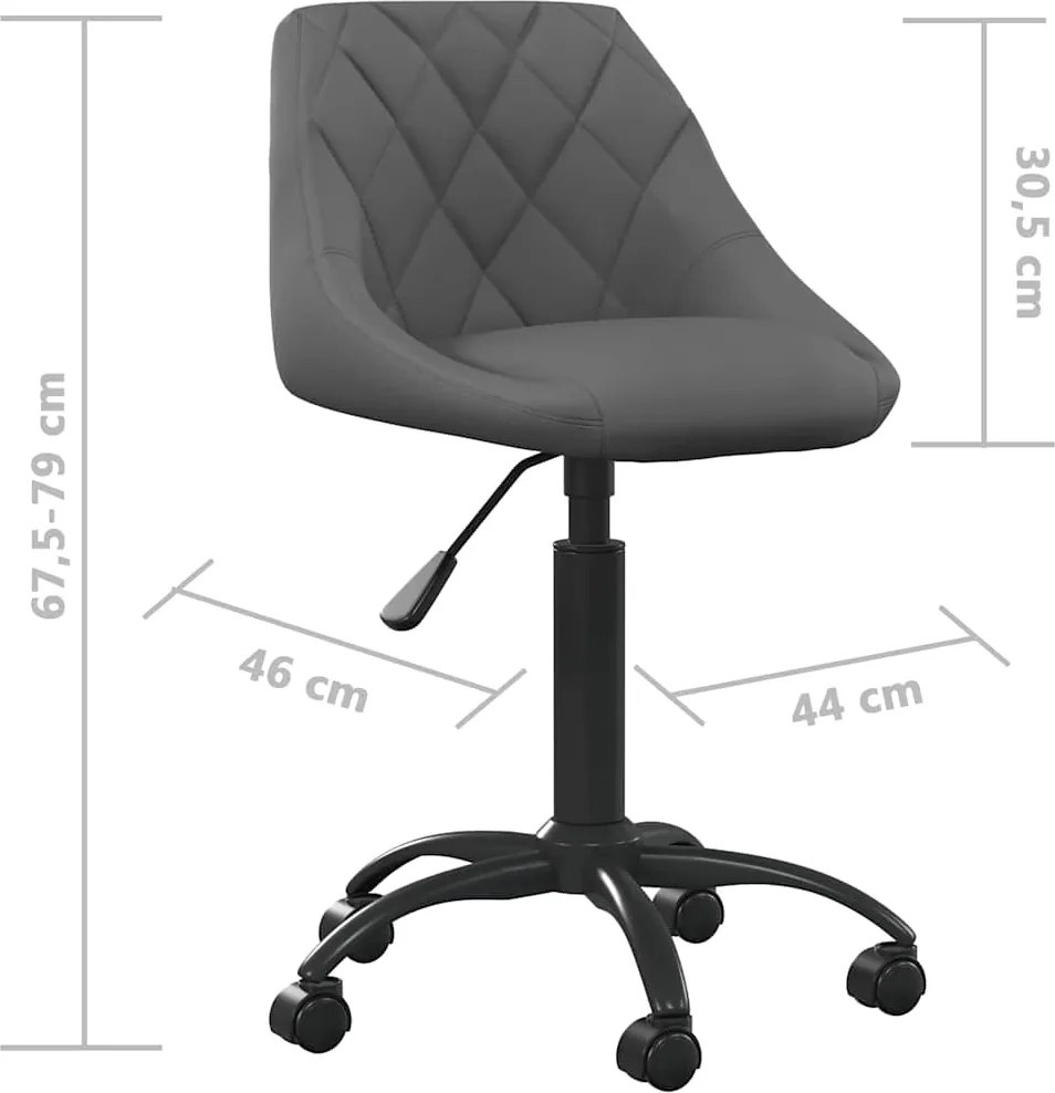 Kancelářská židle tmavě šedá samet 3088847