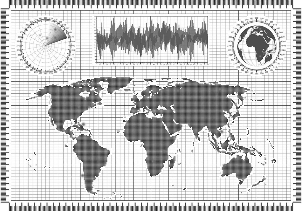 Fototapeta - Mapa - šedá (152,5x104 cm)