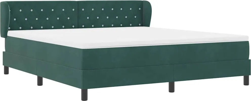 Postel s boxspringem s čelo Tmavě zelená 180 x 200 cm samet 3340349