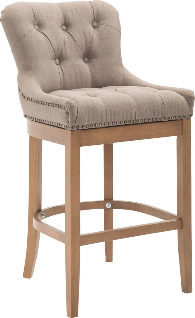 Barová židle Buckingham látka, dřevěné nohy světlá antik