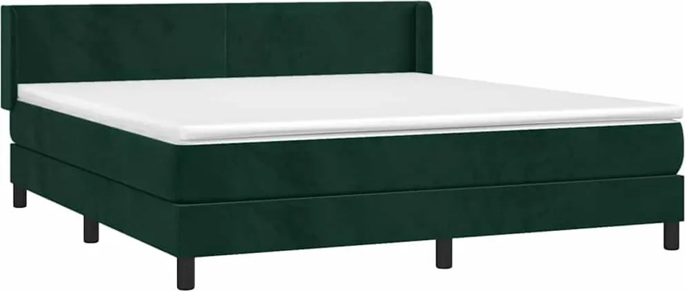Box spring postel s matrací tmavě zelená 180x200 cm samet 3130856