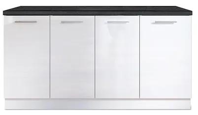 Kuchyňská protilinka Emilia 160 cm (bílá lesk)