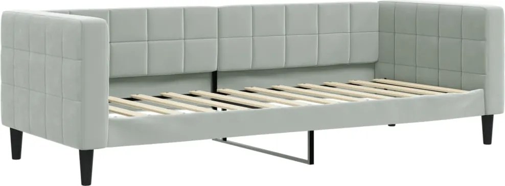 Válenda s přistýlkou a zásuvkami světle šedá 80 x 200 cm samet 3196732
