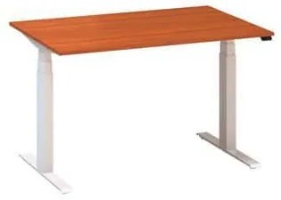 Alfa Office  Výškově nastavitelný kancelářský stůl Alfa Up s bílým podnožím, 120 x 80 x 61,5-127,5 cm, dezén divoká třešeň