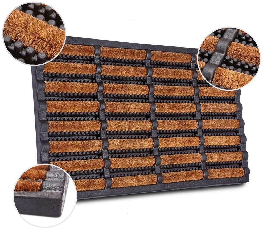 Hanse Home, Venkovní čistící rohož Mix Mats Brushes 105647 Black Cocos - na ven i na doma, 40x60, hnědá, exteriér