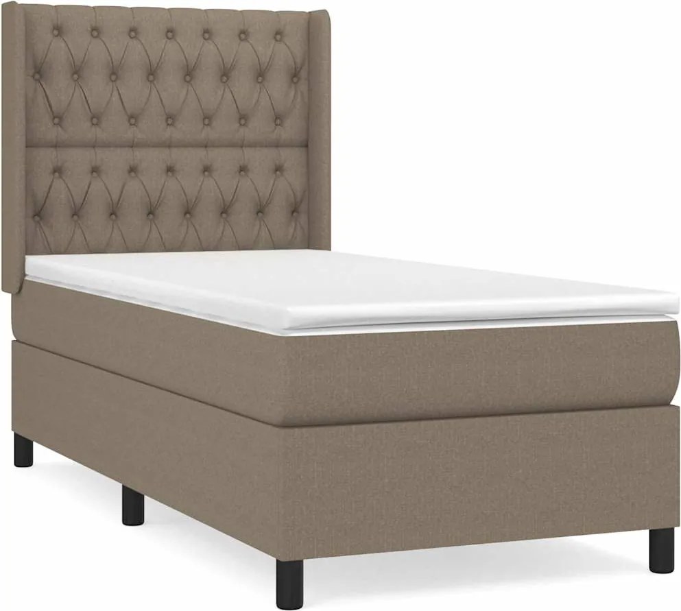 Box spring postel s matrací taupe 90x200 cm textil 3131645