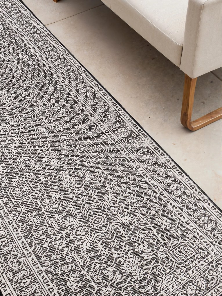 NORTHRUGS, Běhoun Duet Kona 106248 Black/White - na ven i na doma, 80x250, černobílá, chodba / předsíň