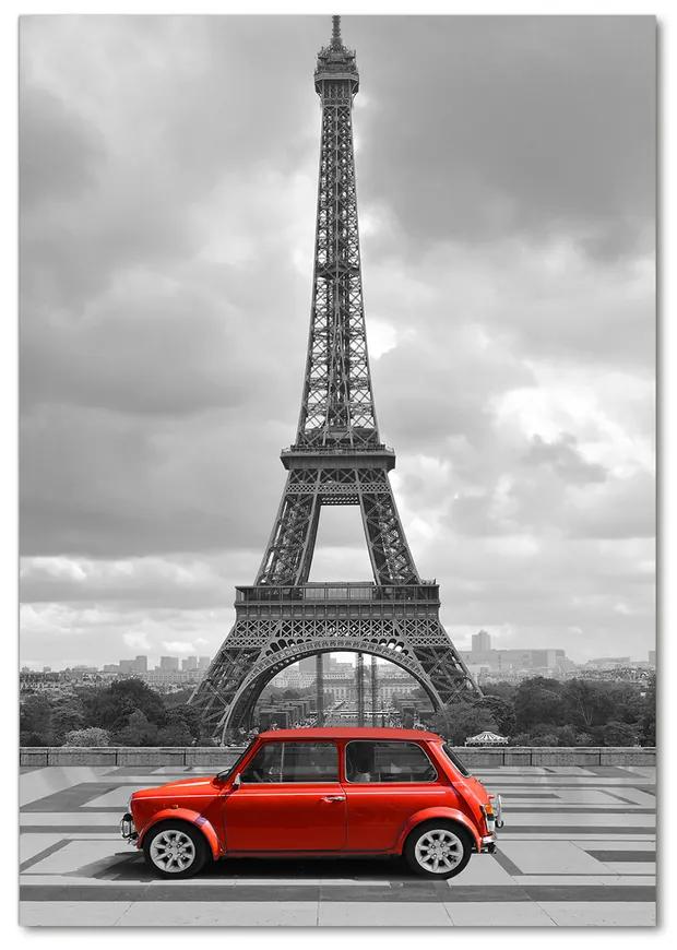 Wallmuralia Fotoobraz na skle Eiffelová věž auto 70x100 cm