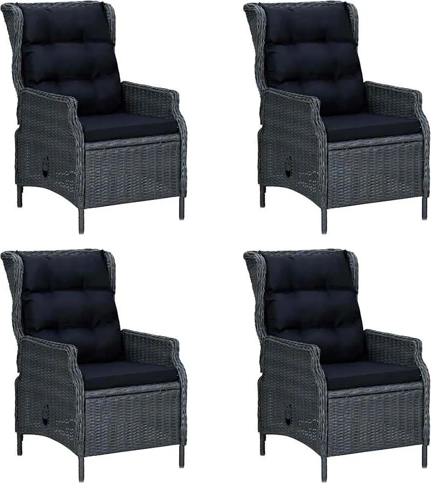 5dílný zahradní jídelní set tmavě šedý 3068782