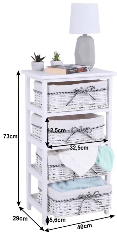 Tempo Kondela Komoda Ruby bílá, 73 cm